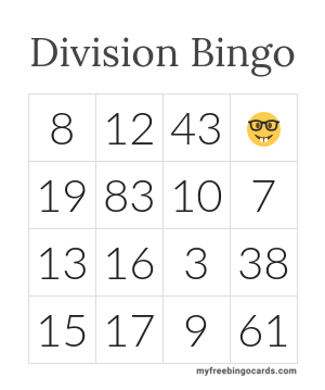 Division Bingo