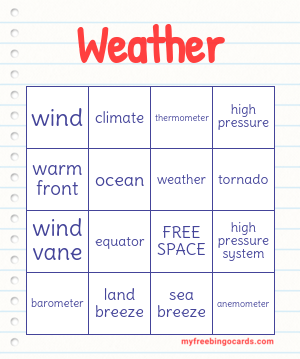 Weather Bingo