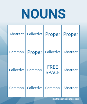 NOUNS BINGO
