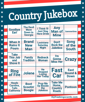 Country Jukebox Bingo