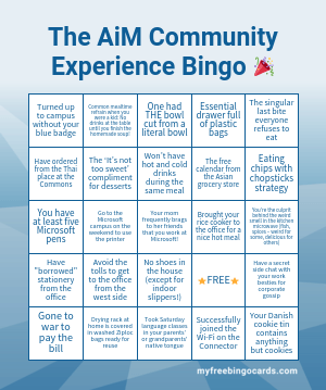 The AiM Community Experience Bingo 🎉