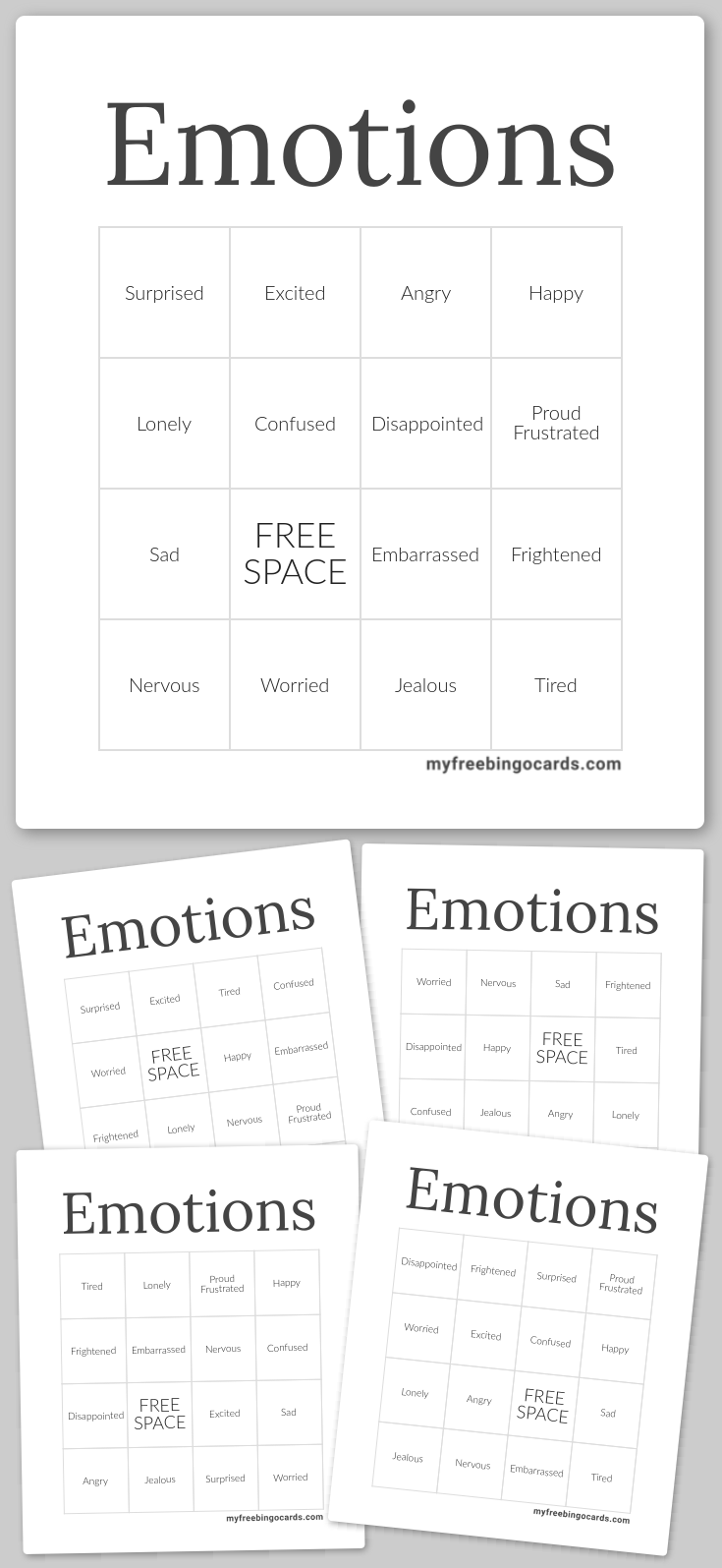 Virtual Emotions Bingo