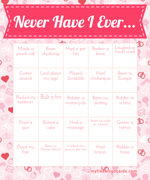 Never Have I Ever... Bingo