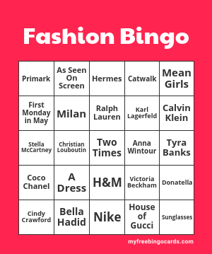 Fashion Bingo