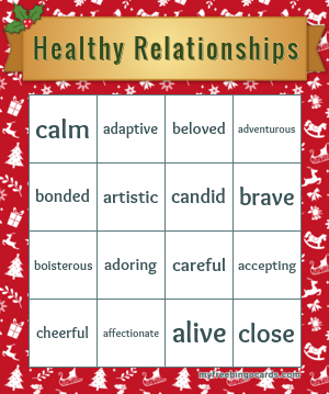 Healthy Relationships Bingo