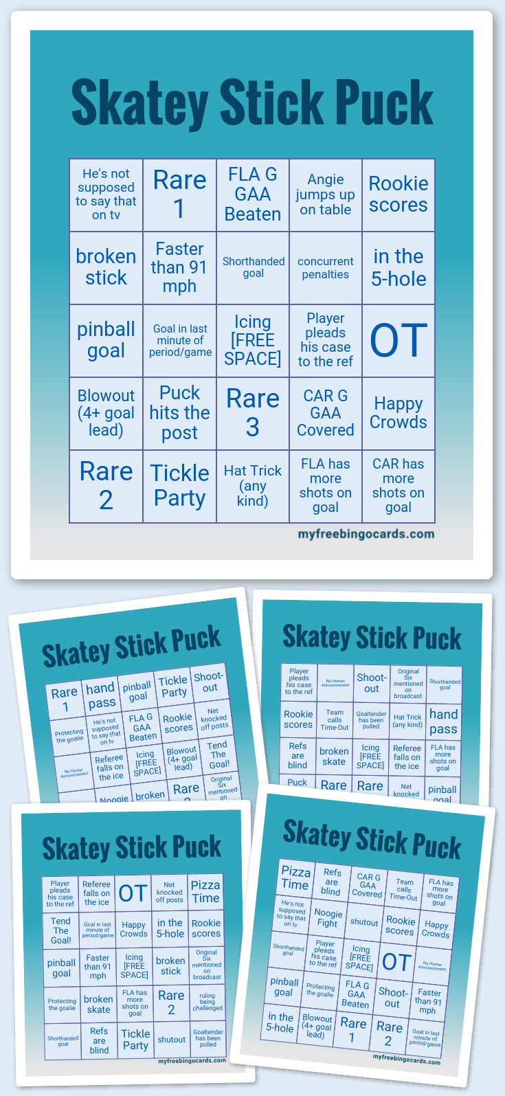 Virtual Skatey Stick Puck Bingo