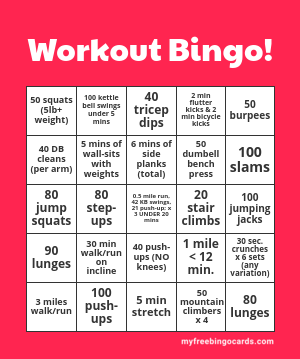 Workout Bingo!