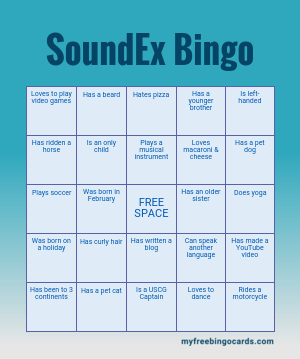 SoundEx Bingo