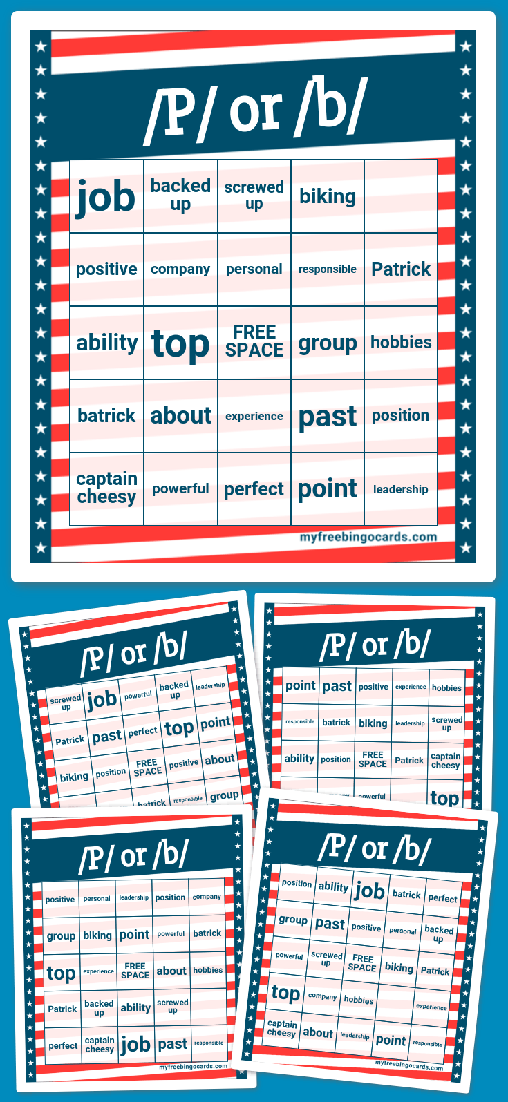 Virtual /P/ or /b/ Bingo