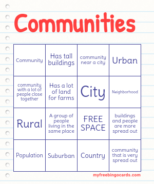 Print 100+ Communities Bingo Cards