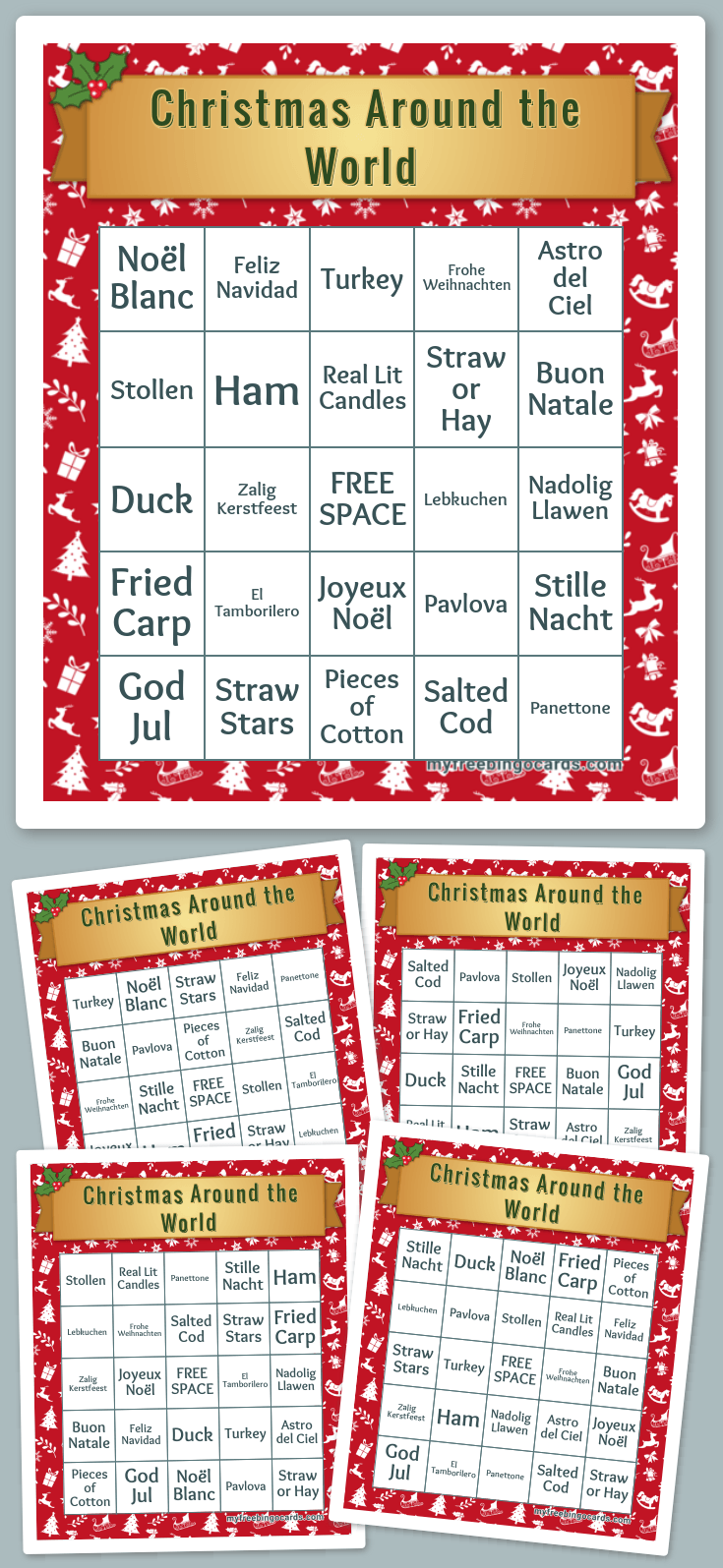 Virtual Christmas Around the World Bingo