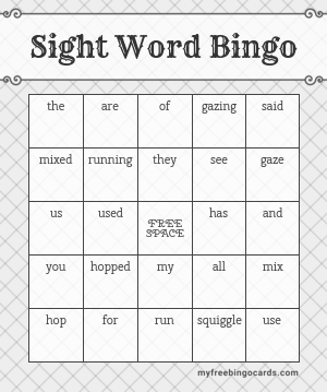 Sight Word Bingo
