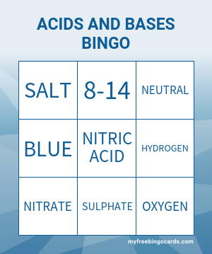 ACIDS AND BASES BINGO