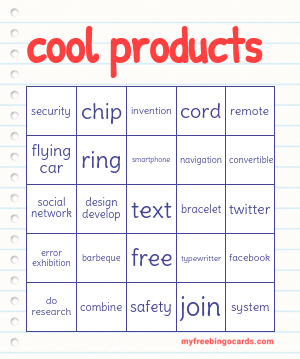 cool products bingo