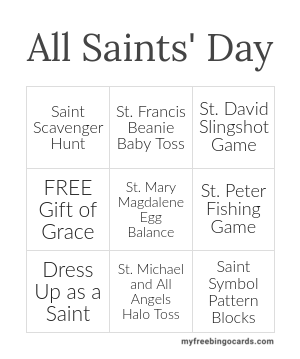 All Saints' Day Bingo
