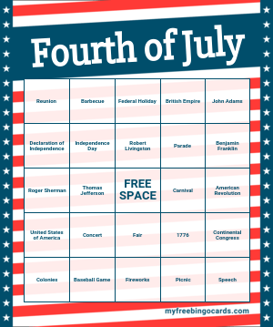 Fourth of July Bingo