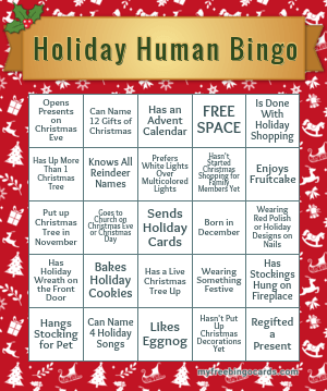 Holiday Human Bingo