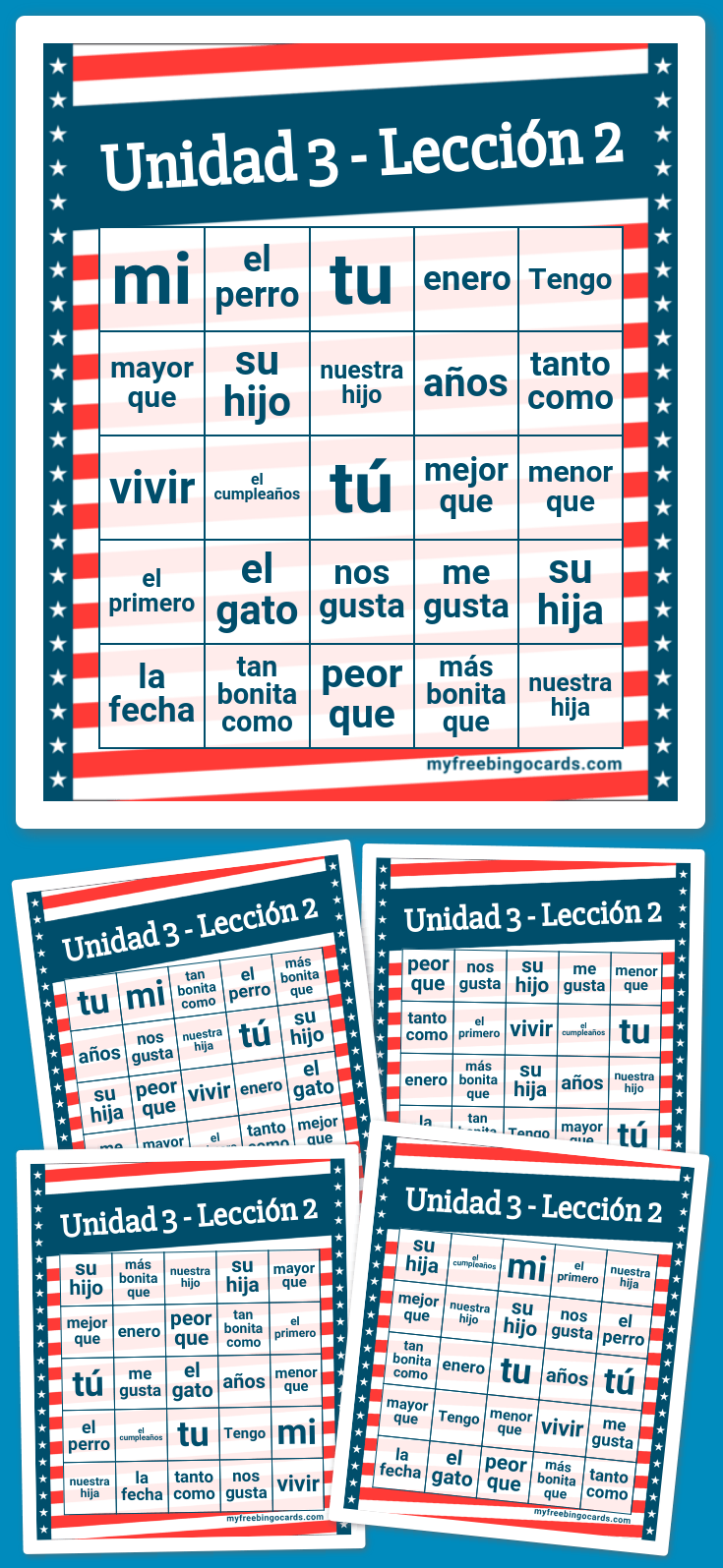 Virtual Unidad 3 - Lección 2 Bingo