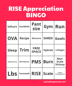RISE Appreciation BINGO