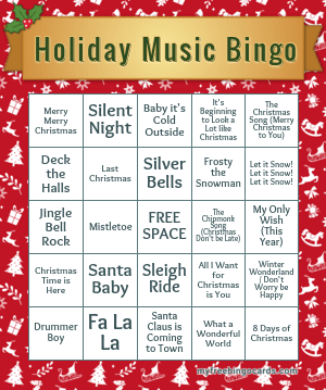 Holiday Music Bingo