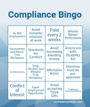 Compliance Bingo