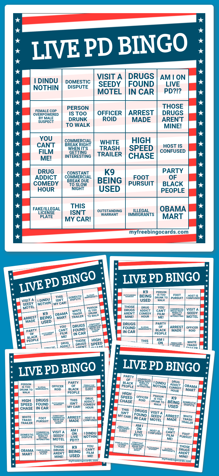 Virtual LIVE PD BINGO