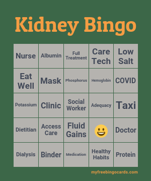 Kidney Bingo
