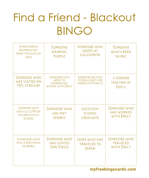 Find a Friend - Blackout BINGO