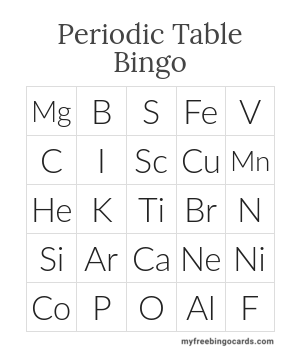 Periodic Table Bingo