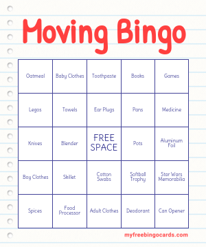 Print 100+ Moving Bingo Cards