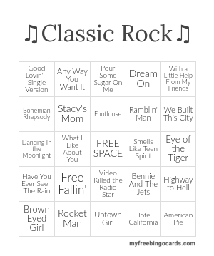 ♫Classic Rock♫ Bingo