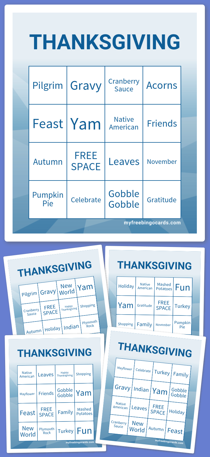 Virtual THANKSGIVING BINGO