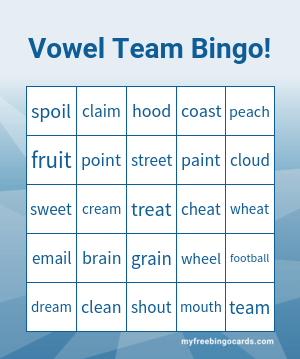 Vowel Team Bingo!
