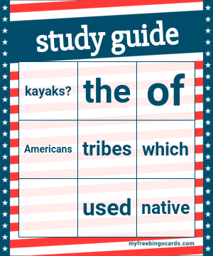 study guide bingo