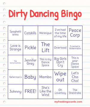 Dirty Dancing Bingo