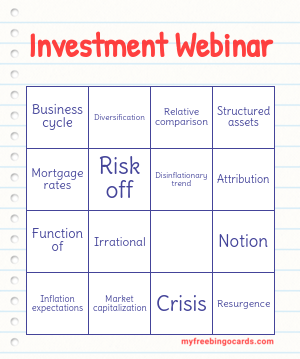 Investment Webinar Bingo