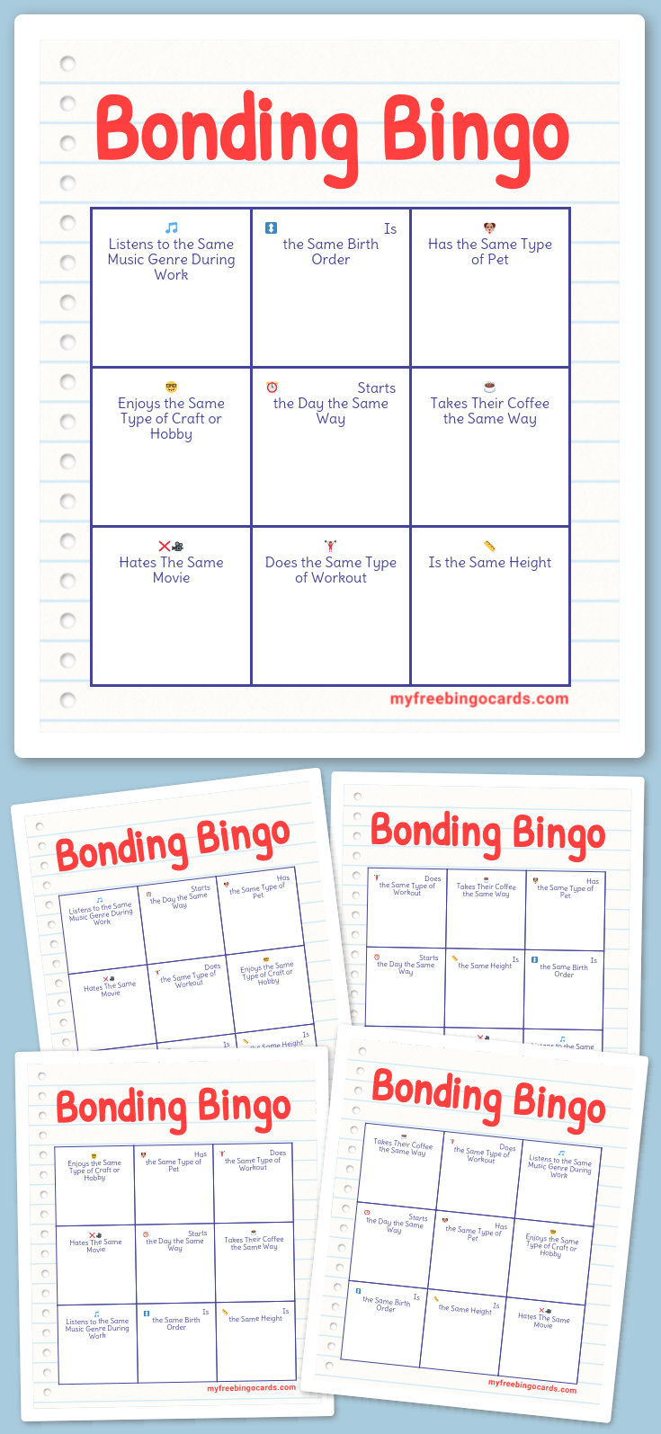 Virtual Bonding Bingo