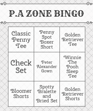 P.A ZONE BINGO