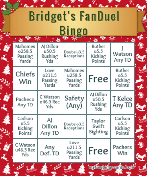 Bridget's FanDuel Bingo