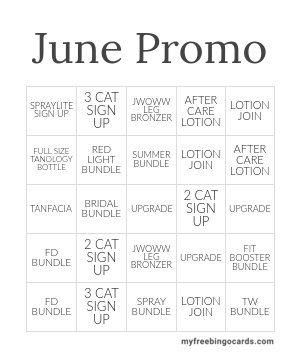 June Promo Bingo