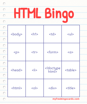 HTML Bingo