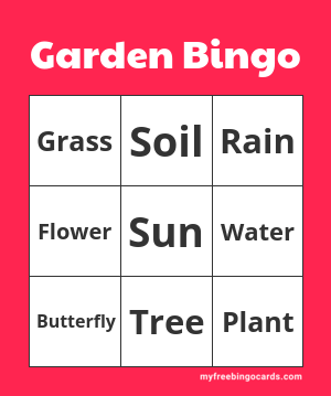Print 100+ Garden Bingo Cards