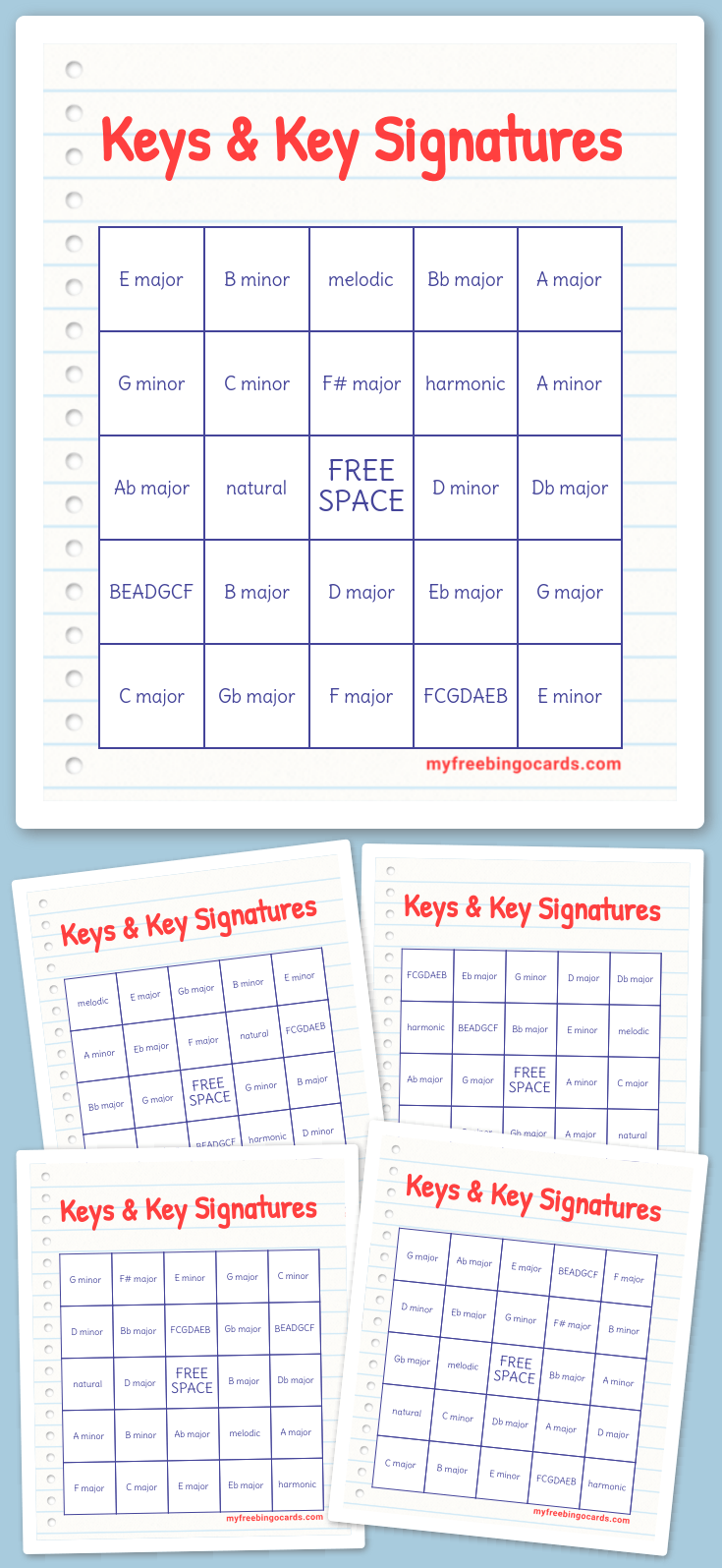 Virtual Keys & Key Signatures Bingo