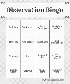 Observation Bingo