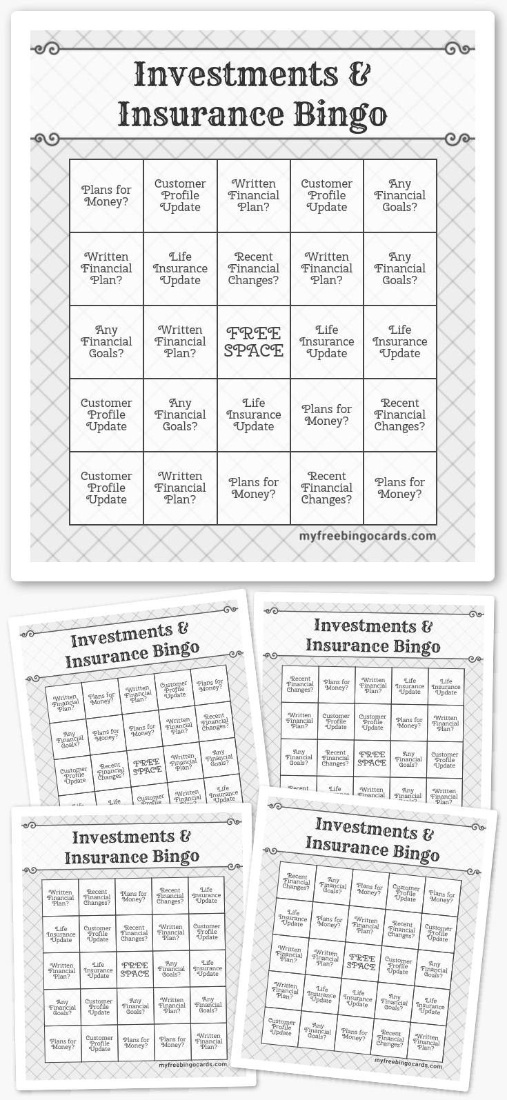 Virtual Investments & Insurance Bingo