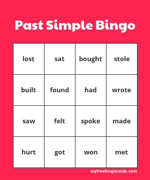 Past Simple Bingo