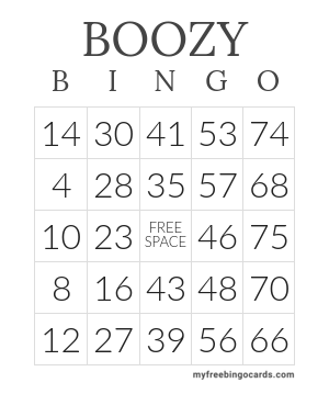 BOOZY BINGO