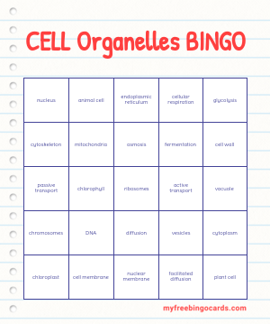 CELL Organelles BINGO