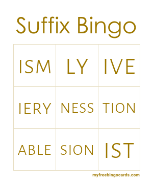 Suffix Bingo