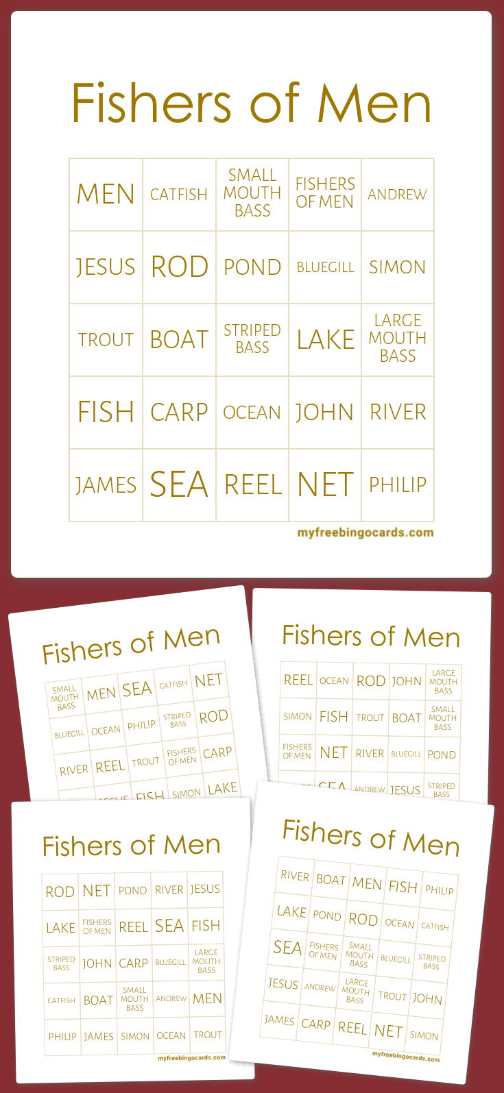 Virtual Fishers of Men Bingo